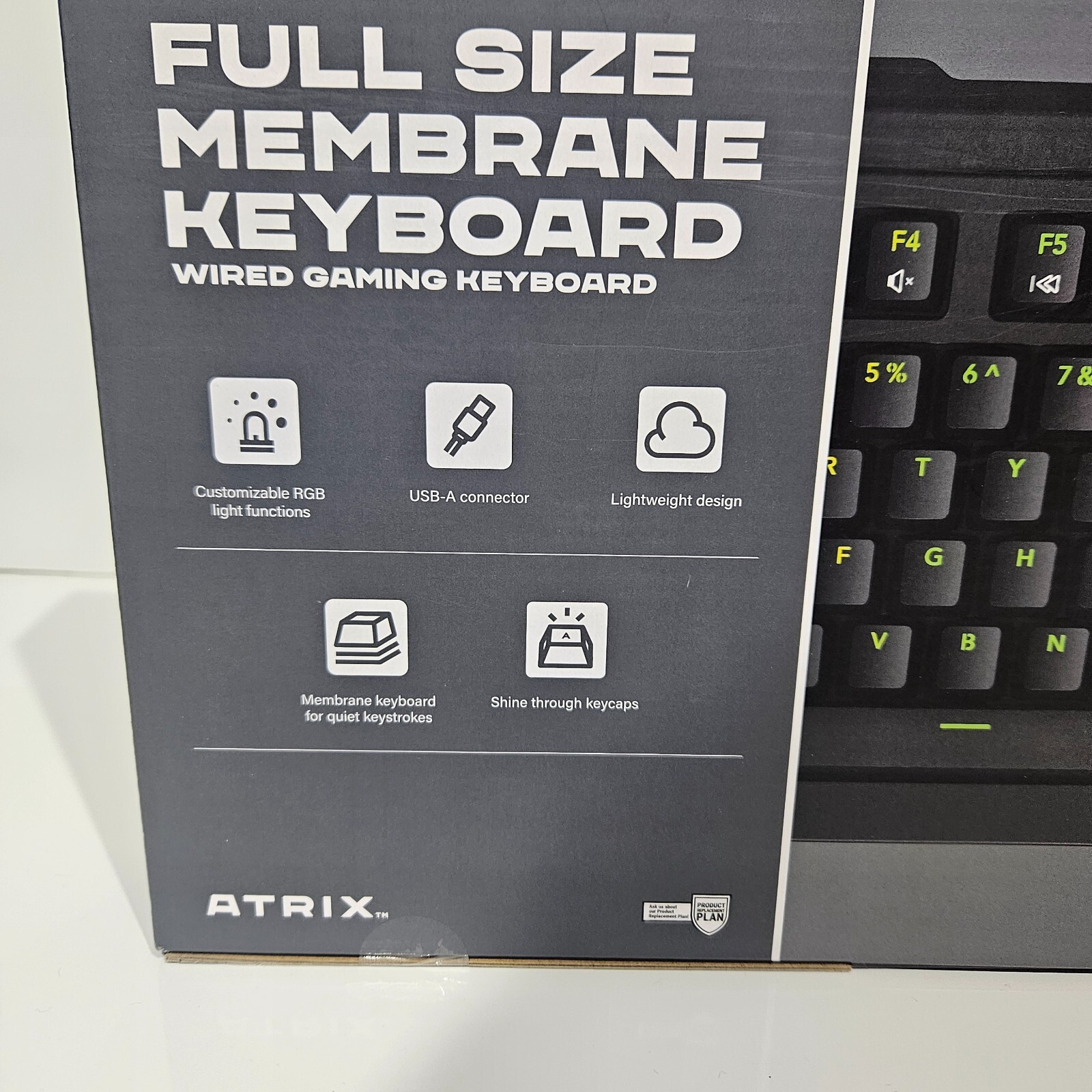 Atrix Men's Gaming Keyboard with RGB Lighting Black Size Regular for ...