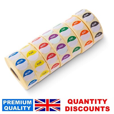 Food Labels Hygiene Catering Labels Day Dot Full Week 1000 Stickers per ...
