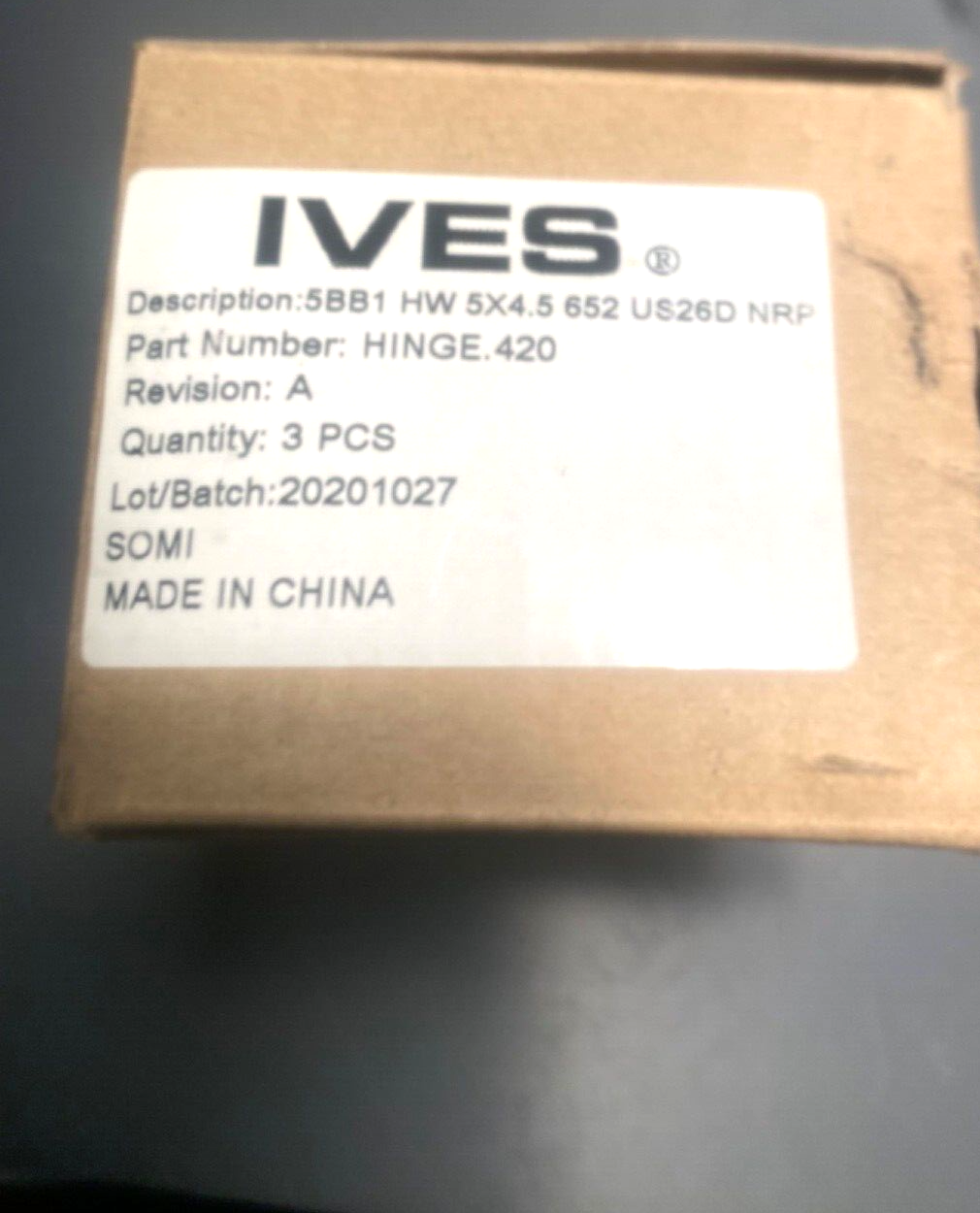 IVES Hinge 420 5BB! HW 5 x 4.5 652 US25D NRP 3 PCS | eBay
