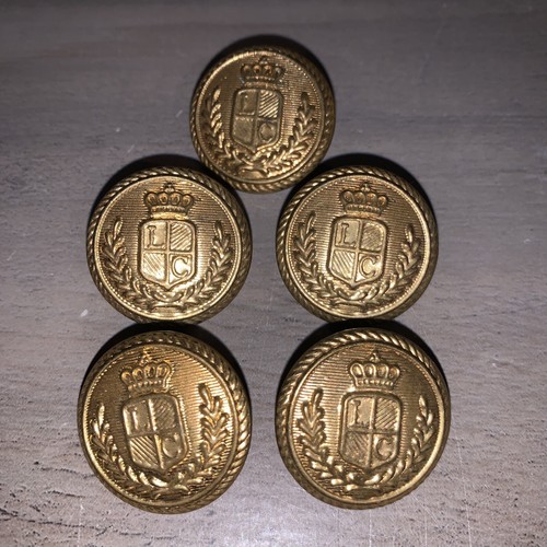 Liz Claiborne Gold Insignia Round Button Lot Of 5 - 1 Inch - | eBay