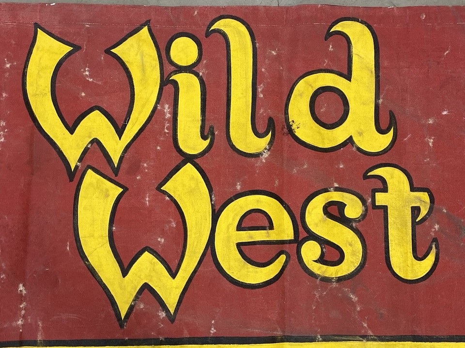 🔥 Historic Antique Cowboy BUFFALO BILL Wild West Painted Sideshow ...