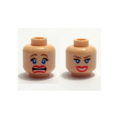 LEGO - Minifig, Head Female Blue Eyes, Scared / Smile with Teeth ...