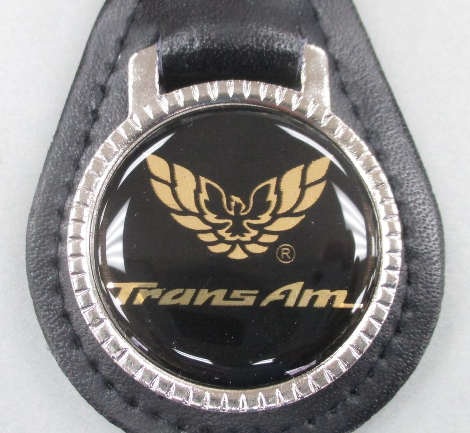 Black w/Gold T/A TRANS AM Pontiac Black Leather #3259 Chrome Key ring ...