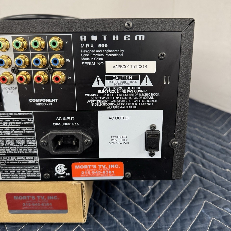 ANTHEM MRX 500 7-CHANNEL SURROUND SOUND RECEIVER - 4 HDMI'S- CLEANED ...
