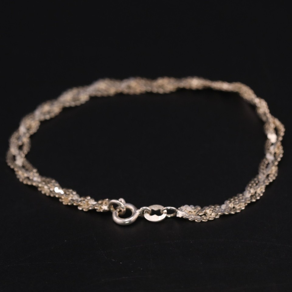 Sterling Silver - ITALY 5mm Braided Serpentine Chain 7" Bracelet - 3.5g ...