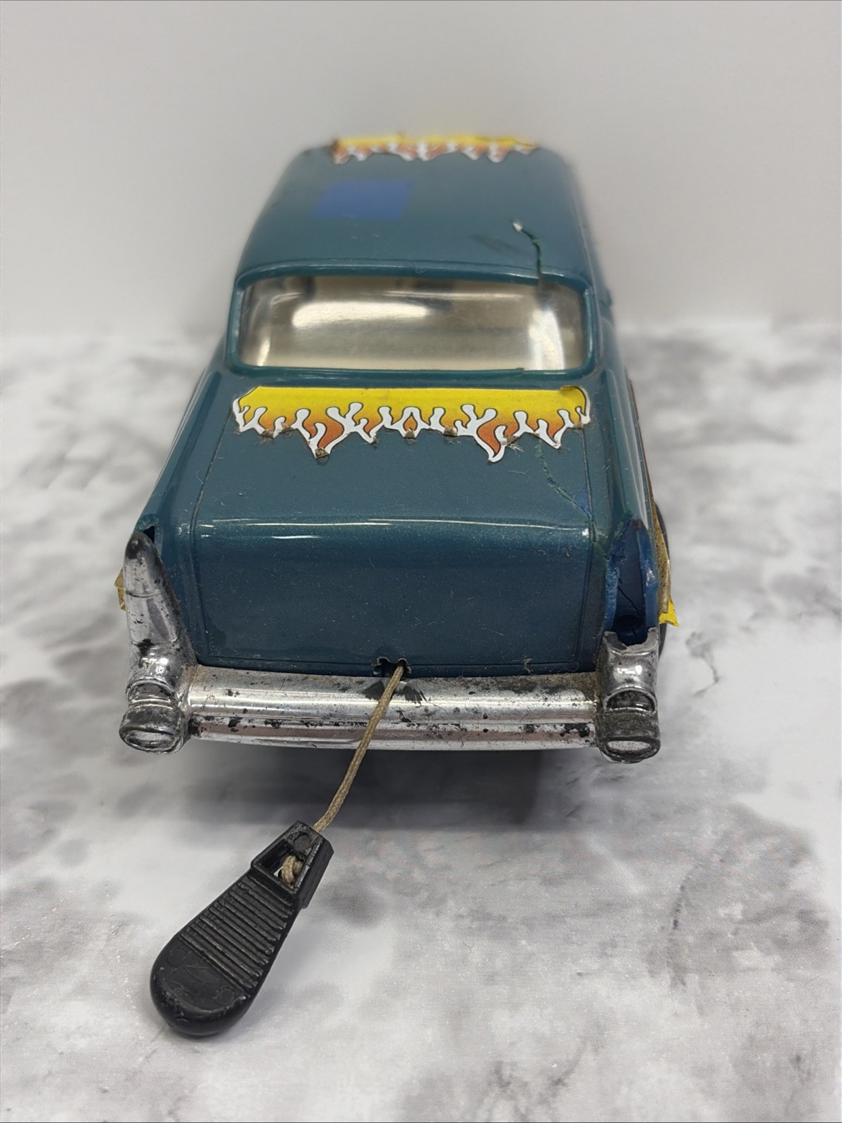 Vintage YCT Pull String Car 1957 Chevy Hot Rod Racer Toy Car. | eBay
