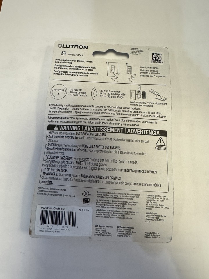 Lutron Pico PJ2-3BRL-GWH-S01 (Roller Shade Pico Remote -Icon Only) Per ...