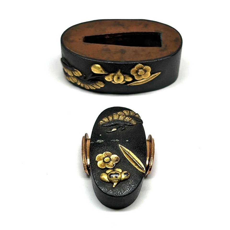 Bizen ya of pine bamboo and plum Fuchi kashira 72 | eBay.de