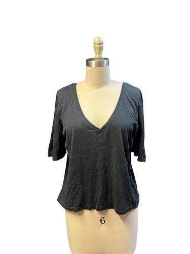 VETTA CAPSULE The Cropped Flutter Tee Womens XS Black T-shirt Cotton | eBay
