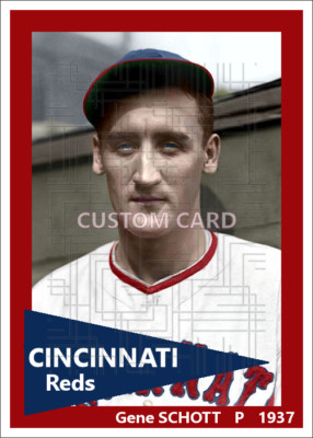 Gene Schott - 1937 Cincinnati Reds - 2.5 x 3.5 custom card (blank back ...