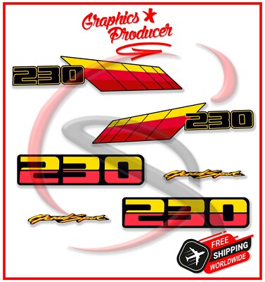 Suzuki LT230 Quadsport Decals Replica Full Kit Graphic Sticker 85-86 ...