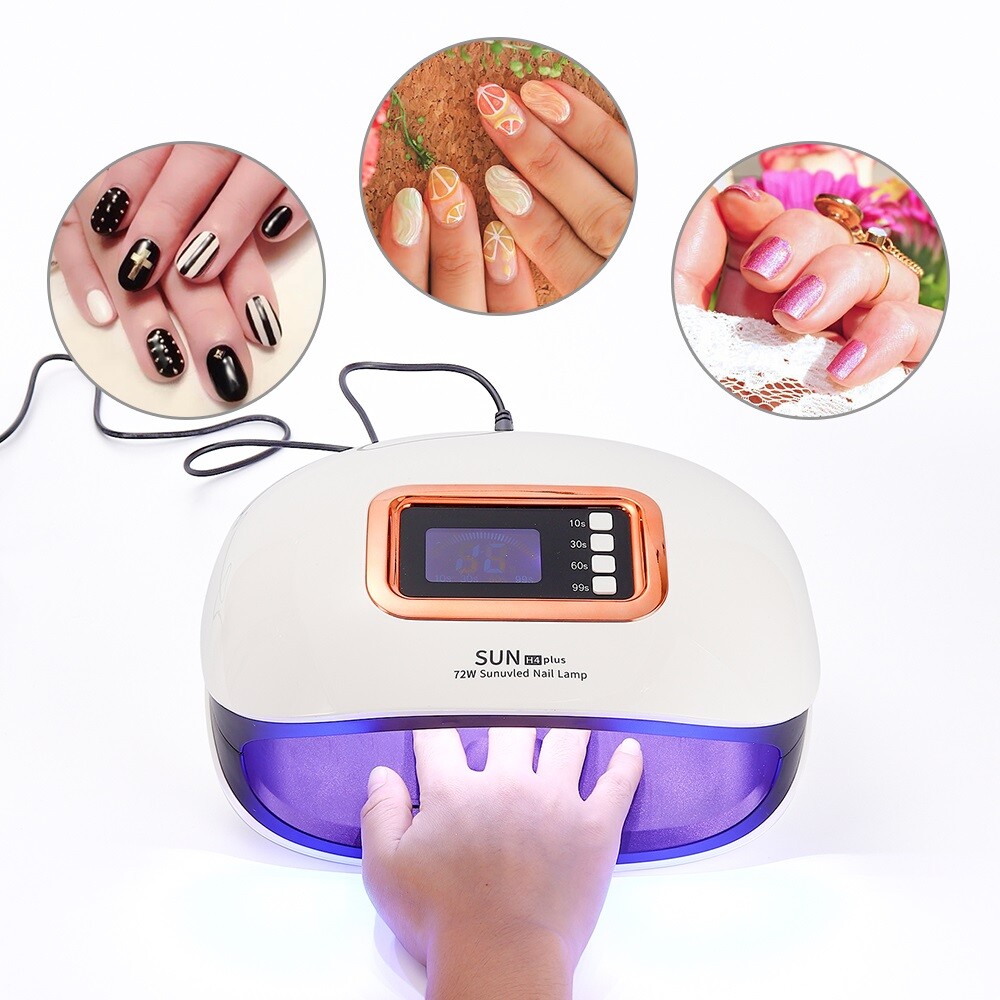72W UV/LED Sun Light Lamp Manicure Polish Curing LCD Sensor Timer Nail ...