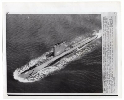 1958 US Navy Submarine SSN-583 Sargo Heading to Sea 8x10 Original News ...