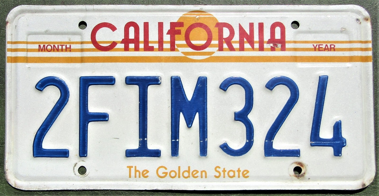 1993 CALIFORNIA SUN License Plate #2FIM324 | eBay