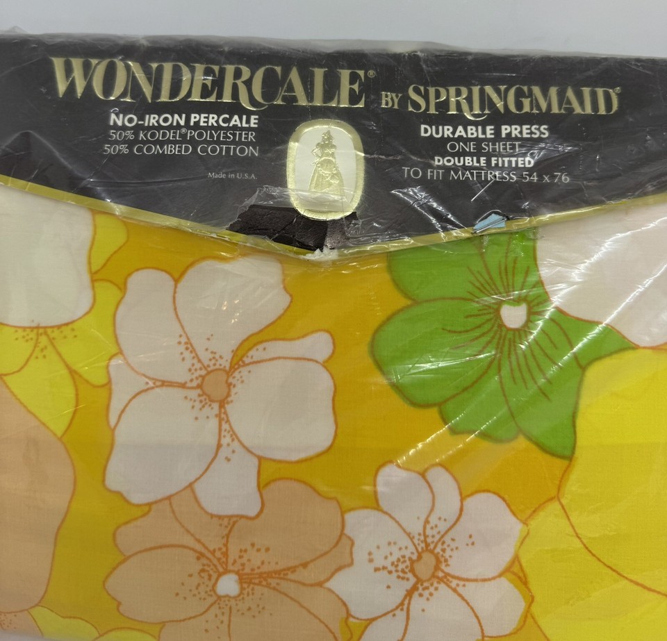 NEW RARE 1970’s Vintage Wondercale Springmaid Sheets Daisy Flower ...