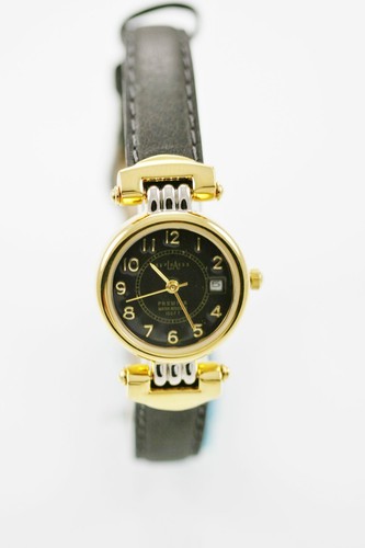 LA Express Watch Womens Date Stainless Gold Silver Black Leather 30m ...