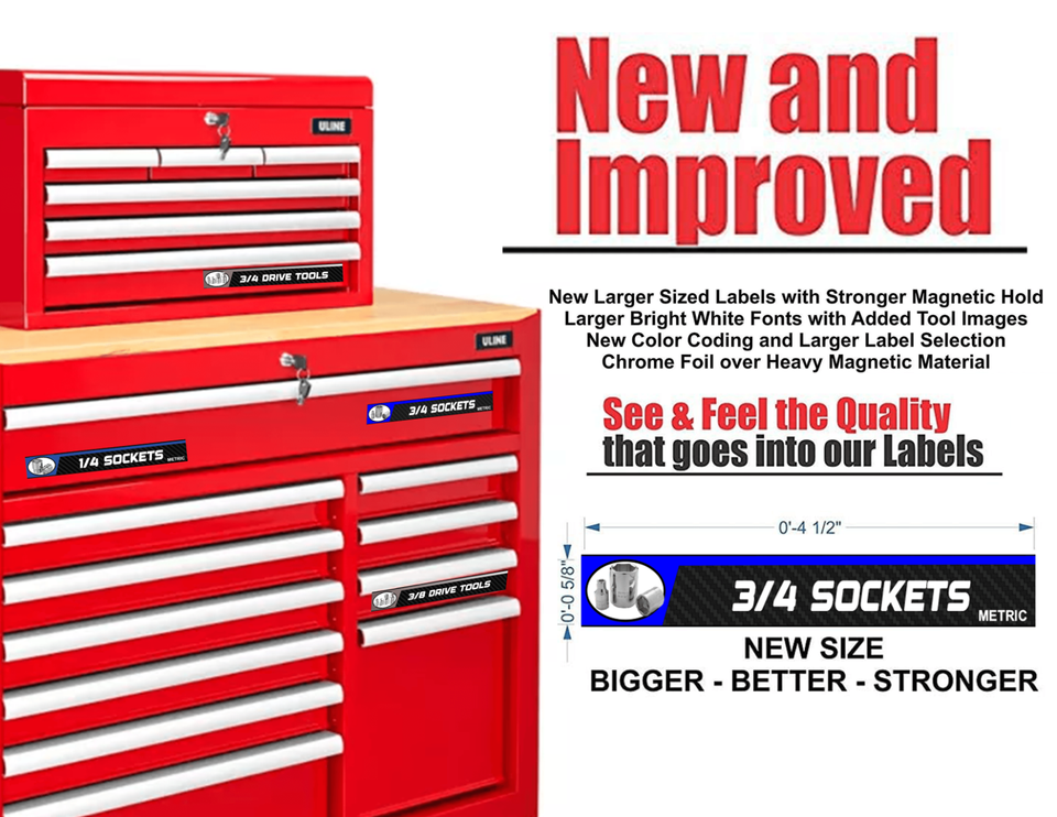 Ultimate Magnetic Toolbox Label Set - 90 Labels for Organizing Box ...