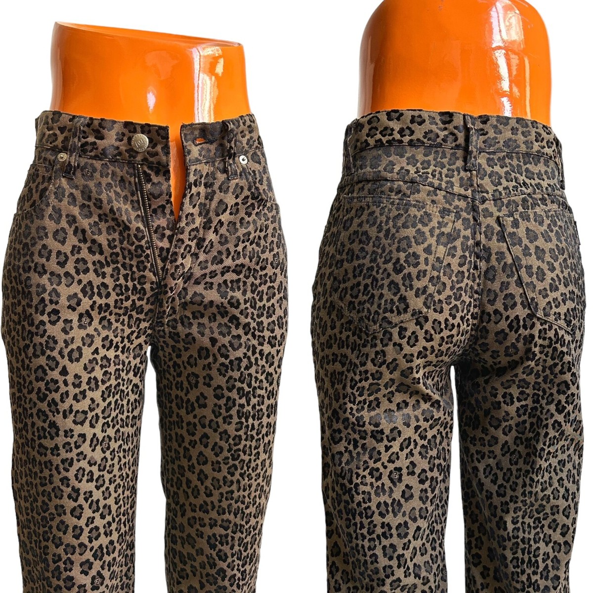 90s Vintage Fendi Leopard Print Jeans Pants Mid Rise Tapered 90s Vintage Fendi Leopard Print Jeans Pants Mid Rise Tapered