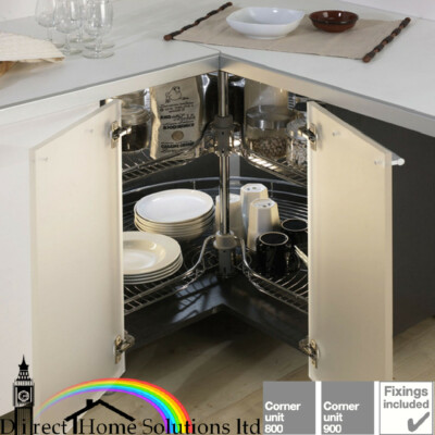 KITCHEN CORNER UNIT CAROUSEL 3/4 CIRCLE SET 645-790mm SPINDLE, 800 ...