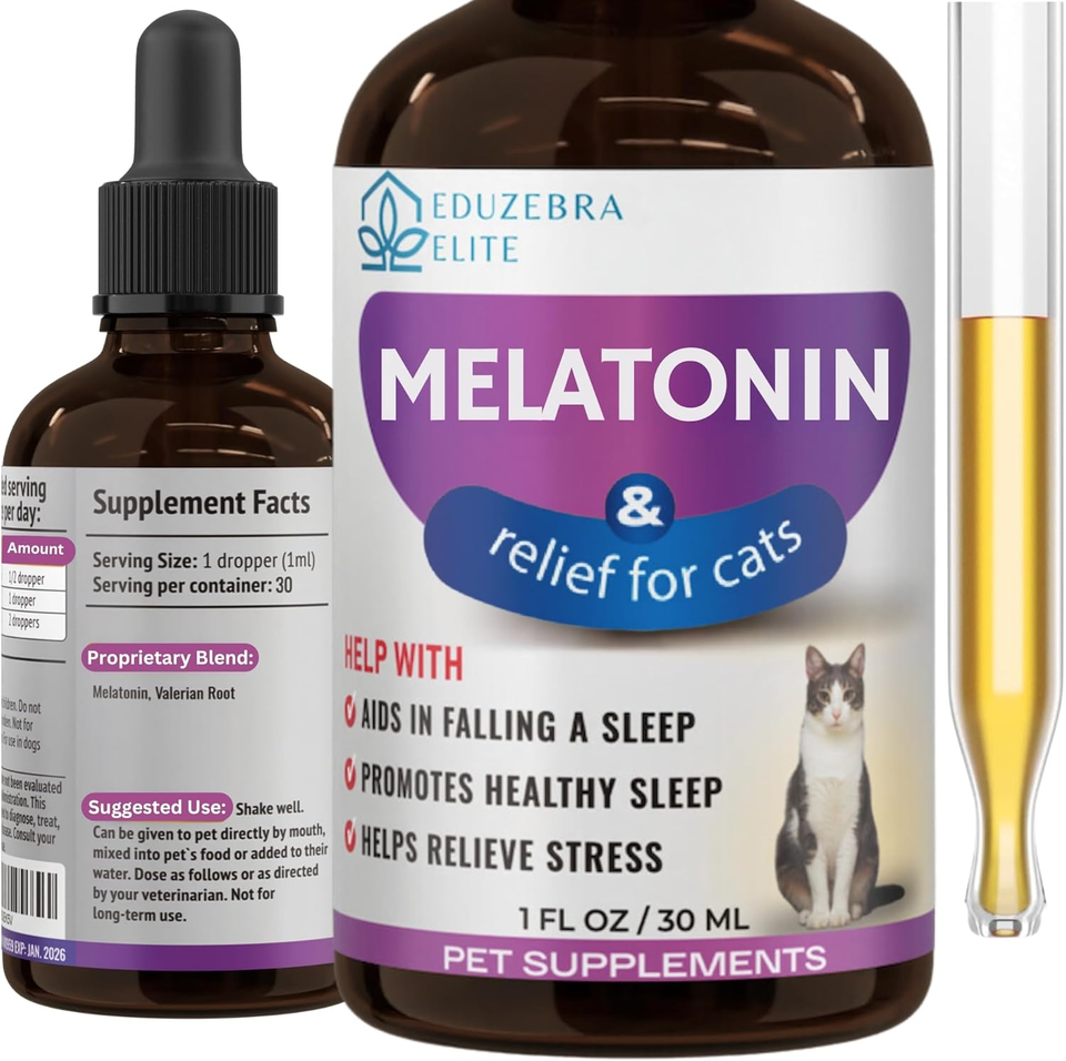 Cat Melatonin, Melatonin for Cats, Cat Sedative for Grooming, Cat Sleep ...