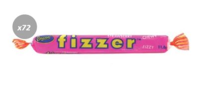 900568 72 x 11.6g BARS FIZZER FIZZERS STRAWBERRY FLAVOURED CHEWY FIZZY ...