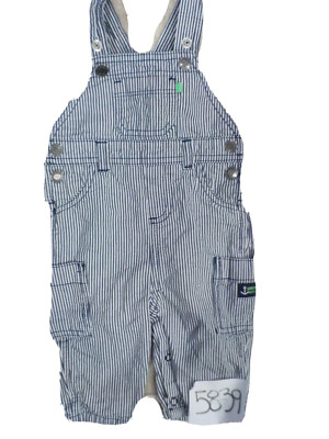 Carter's Blue Pinstripe Nautical Bib Overalls Ahoy Matey Snap Closure ...