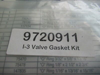 THYSSEN KRUPP Elevator I-3 VALVE GASKET ORING KIT # 9720911 | eBay