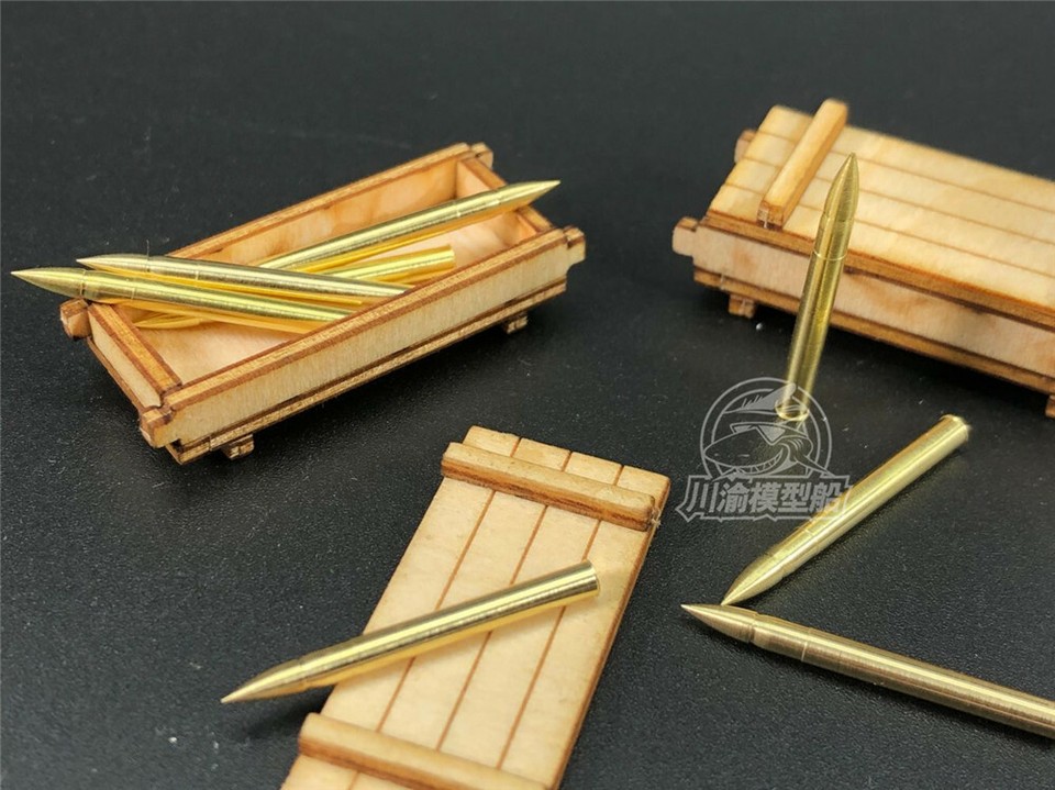 1/35 Scale 75mm Tank Bullets Metal Model with Ammunition Box Oil Drum ...