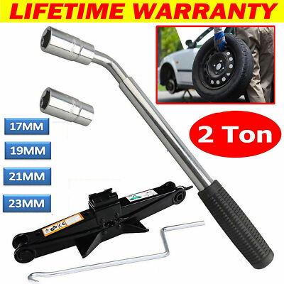 Heavy Duty 2 Ton Scissor Jack + Extendable Wheel Wrench Car Van Repair ...