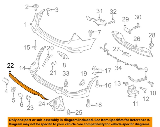 Hyundai OEM 2017 Santa FE Rear Bumper-skid Plate 866654Z510 for sale ...