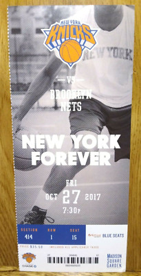 New York Knicks Brooklyn Nets 10-27-2017 Ticket Stub ~ Frank Ntilikina ...