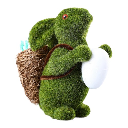 Green Faux Moss Bunny Rabbits Easter Decor Green Resin Rabbit Figurines ...
