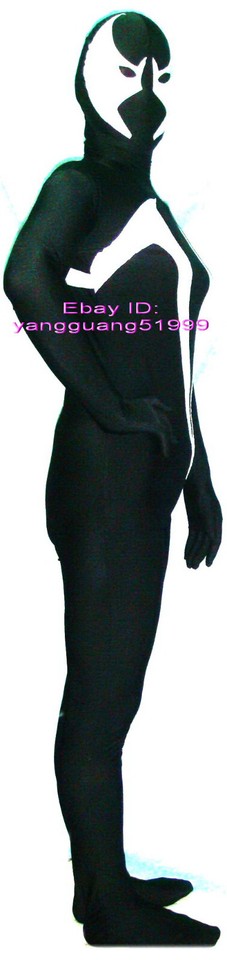 Black/White Spandex Spawn Suit Catsuit Costume Unisex Spawn Bodysuit ...