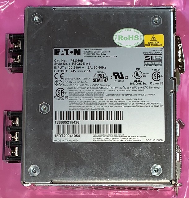 EATON PSG60E-A1 Switching Power Supply 100-240V AC to 24V DC 2.5A for ...