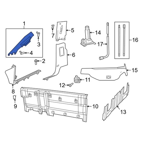 For Ram 2500 2019-2024 Ram 7KF73HL1AA Left Body A-Pillar Trim Panel | eBay