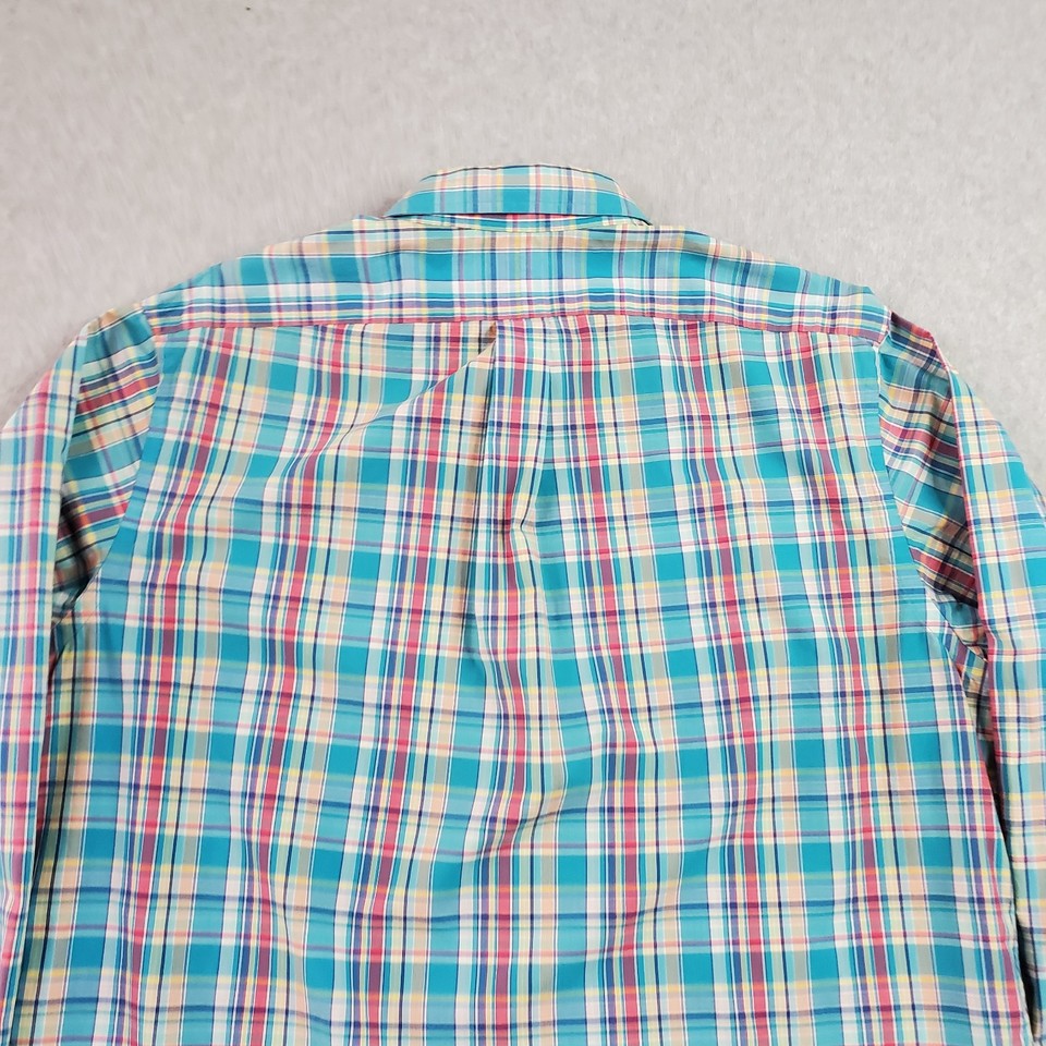 Ralph Lauren Shirt Mens XL Blue Multicolor Plaid Button Down Long ...