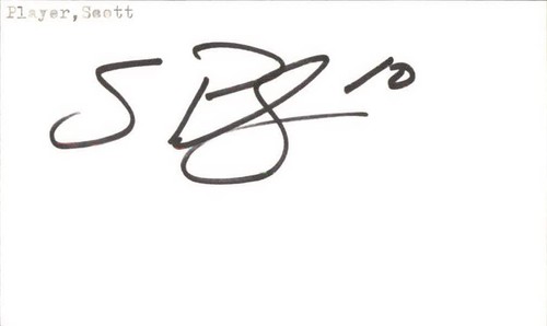 Scott Player Signed 3x5 Index Card Cut Cardinals Browns Autograph Den ...