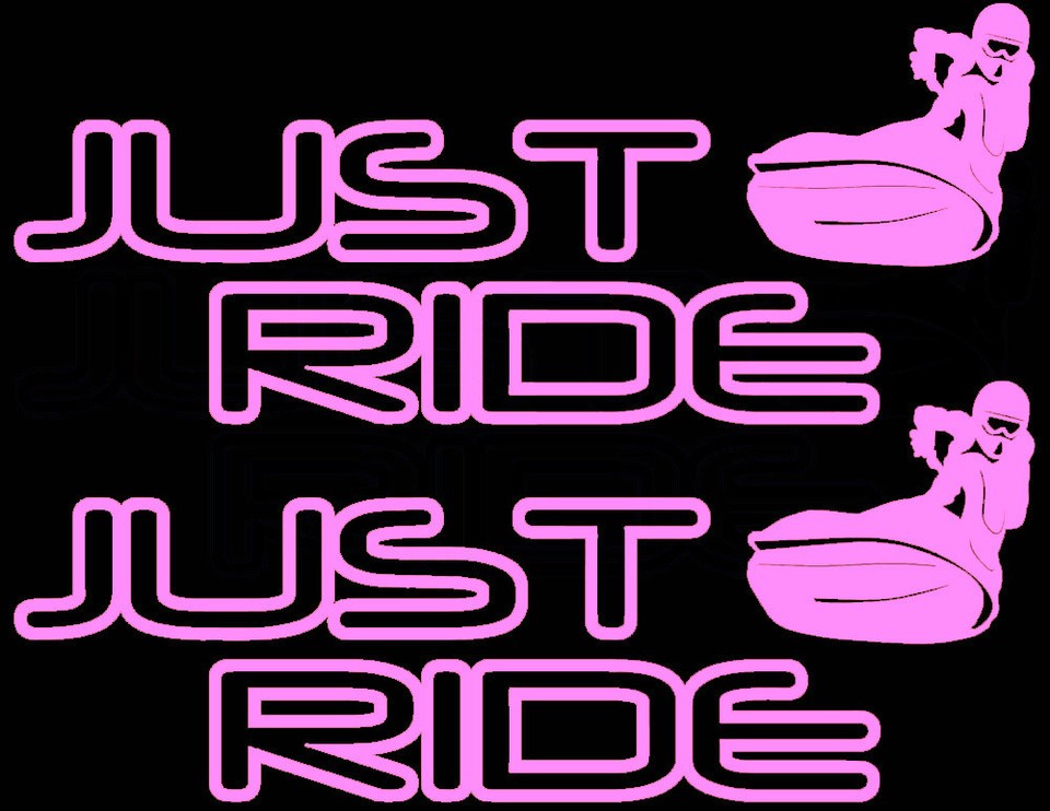 2 JUST RIDE JET SKI PWC STAND UP RACE STICKER DECALS KAWASAKI YAMAHA ...