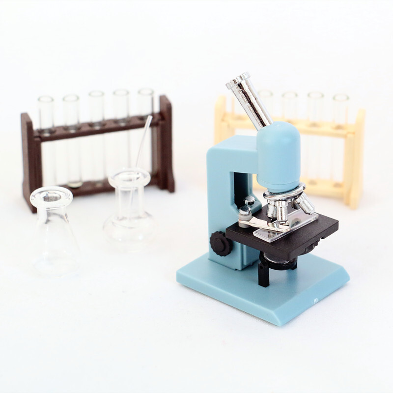 1:12 Scale Dollhouse Miniature Laboratory Accessories Microscope ...