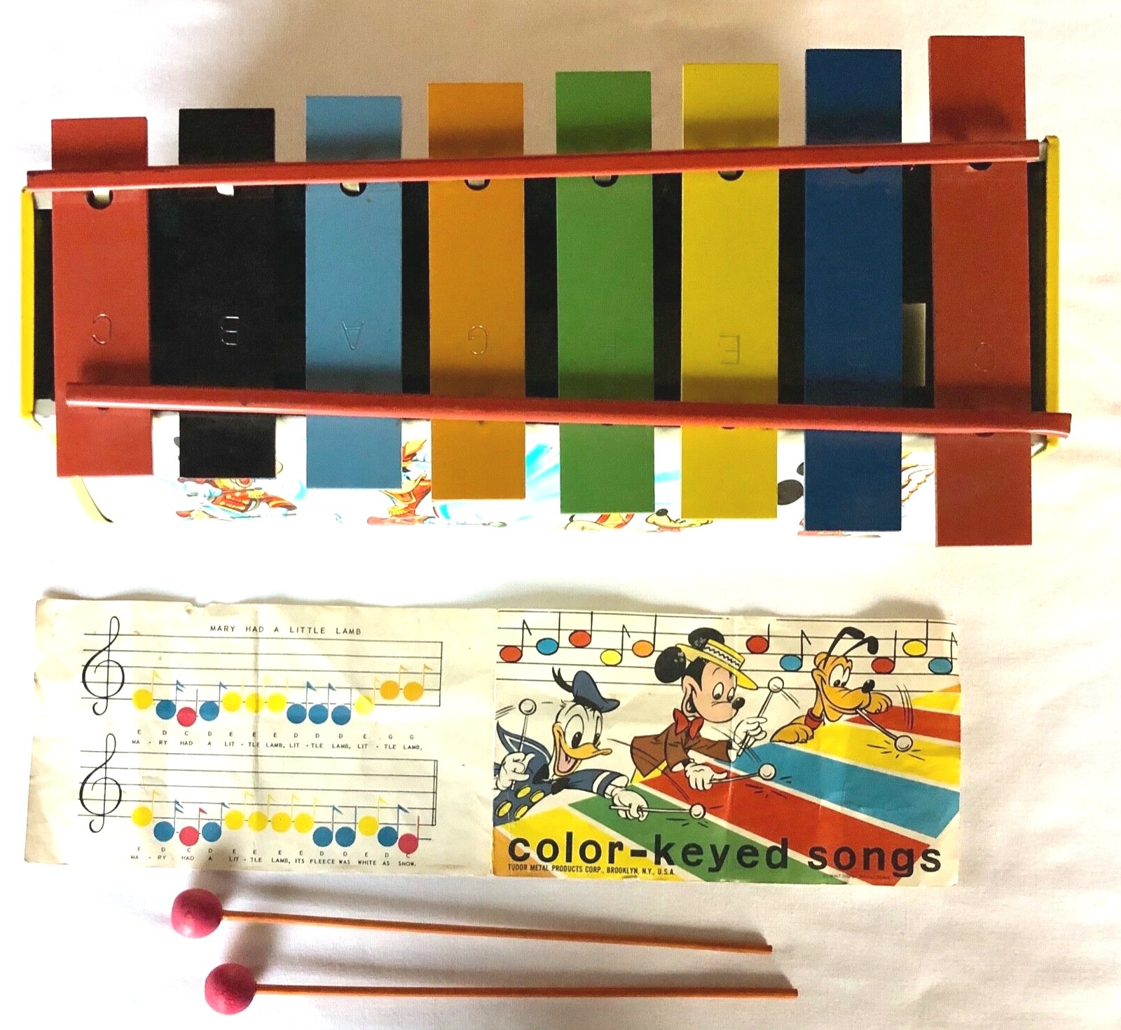 Near Mint "Walt Disney Character Xylophone" w/ Original Box, Mallets ...