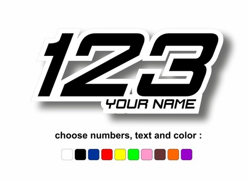 Custom sticker race numbers vinyl dirt motorcycle motocross number ...
