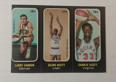 Topps 1971-72 Basketball Stickers ABA - Cannon, Beaty, Charlie Scott ...