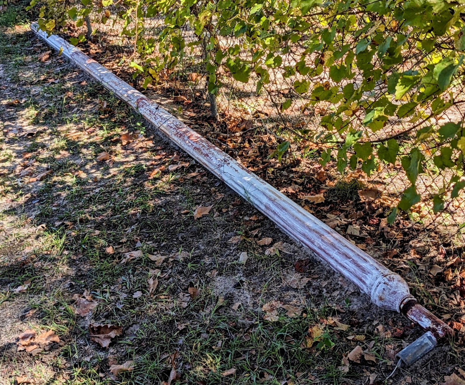 🚏22' ANTIQUE CAST IRON FLUTED LAMP POST, UNIQUE BASE WITH OPEN/CLOSE ...