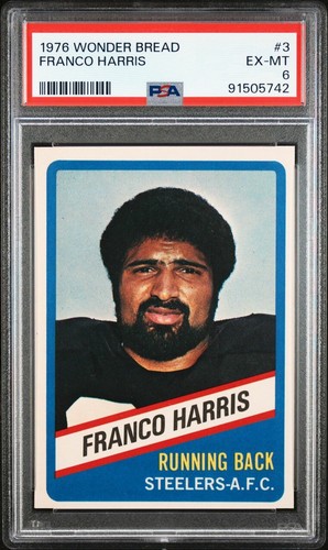 1976 Wonder Bread 3 Franco Harris PSA 6 Pittsburgh Steelers - FREE ...