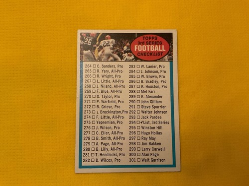 1972 Topps 3rd Series Checklist #294 Football Card High Series | eBay