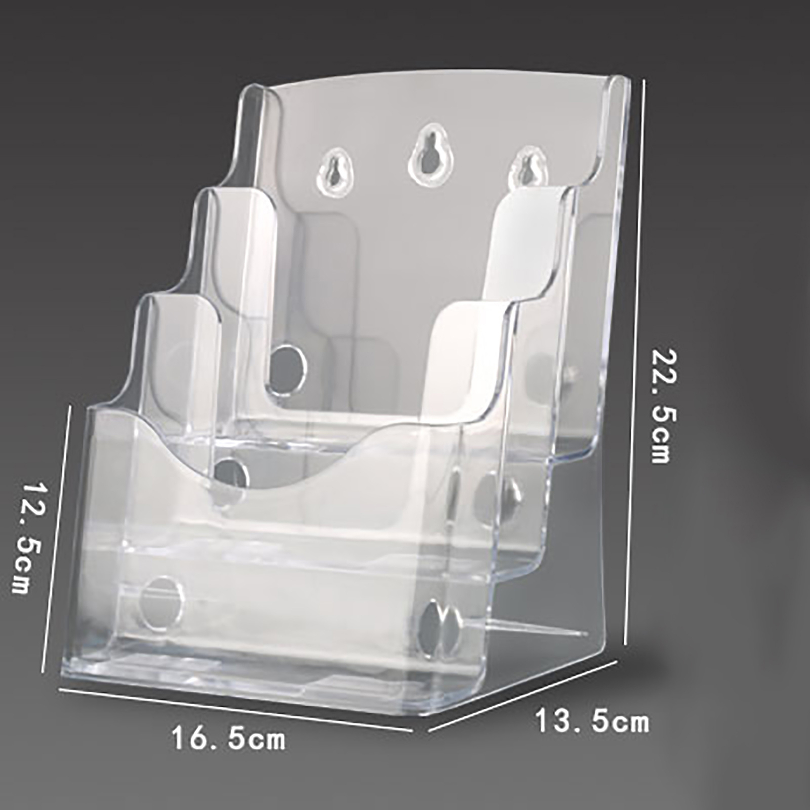 Flyer Holder Brochure Display Stand 3-tier Acrylic with Divider for ...