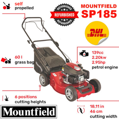 MOUNTFIELD SP185 SELF PROPELLED LAWNMOWER 139cc ENGINE 46CM BLADE GRADE ...