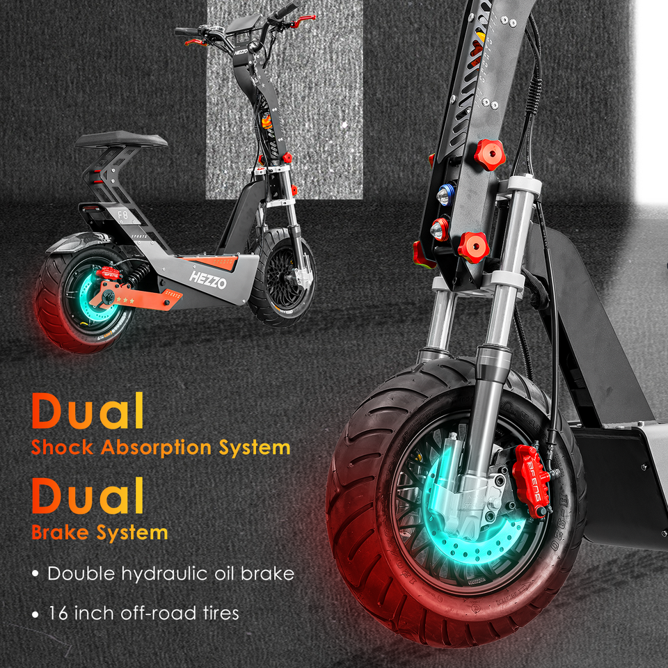 HEZZO F8 8000W Electric Scooter Off Road 62MPH Foldable Adults Escooter ...