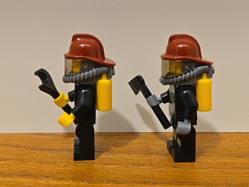 Lego LOT of 2 Firefighter Minifigures First Responders Lot Axe ...