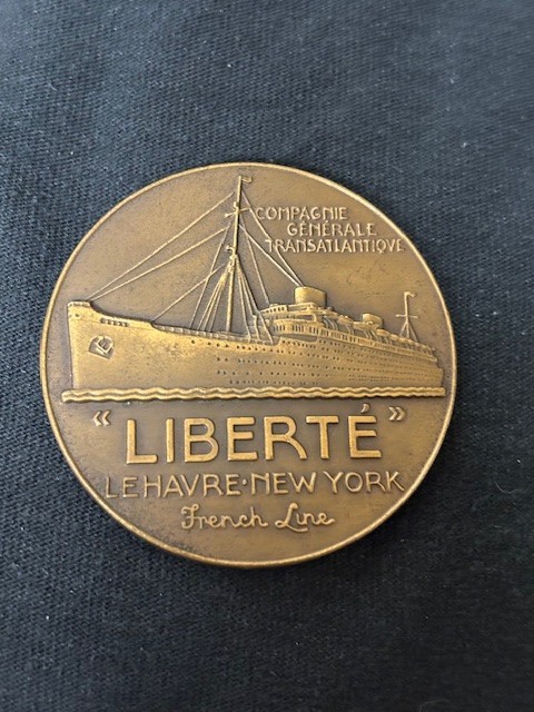 Art Deco French Line “LIBERTÉ” Bronze Medal Le Havre–New York 1935 | eBay